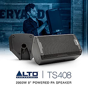 Alto Professional TS408 - 2000W 8" Powered PA Speaker with 3 Channel Mixer, Bluetooth Streaming, Wireless Loudspeaker linking, DSP and Alto App