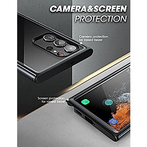 SUPCASE Edge XT Series Case for Samsung Galaxy S23 Ultra 5G (2023), Slim Frame Clear Protective Case with Built-in Screen Protector (Black)