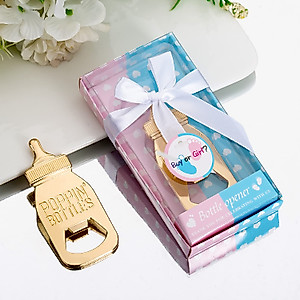 24Pack Baby Bottle Openers for Baby Shower Favors Gifts, Decorations Souvenirs, Poppin Bottles Openers with Gifts Box used for Guests Gender Reveal Party Favors (24, Blue and Pink)