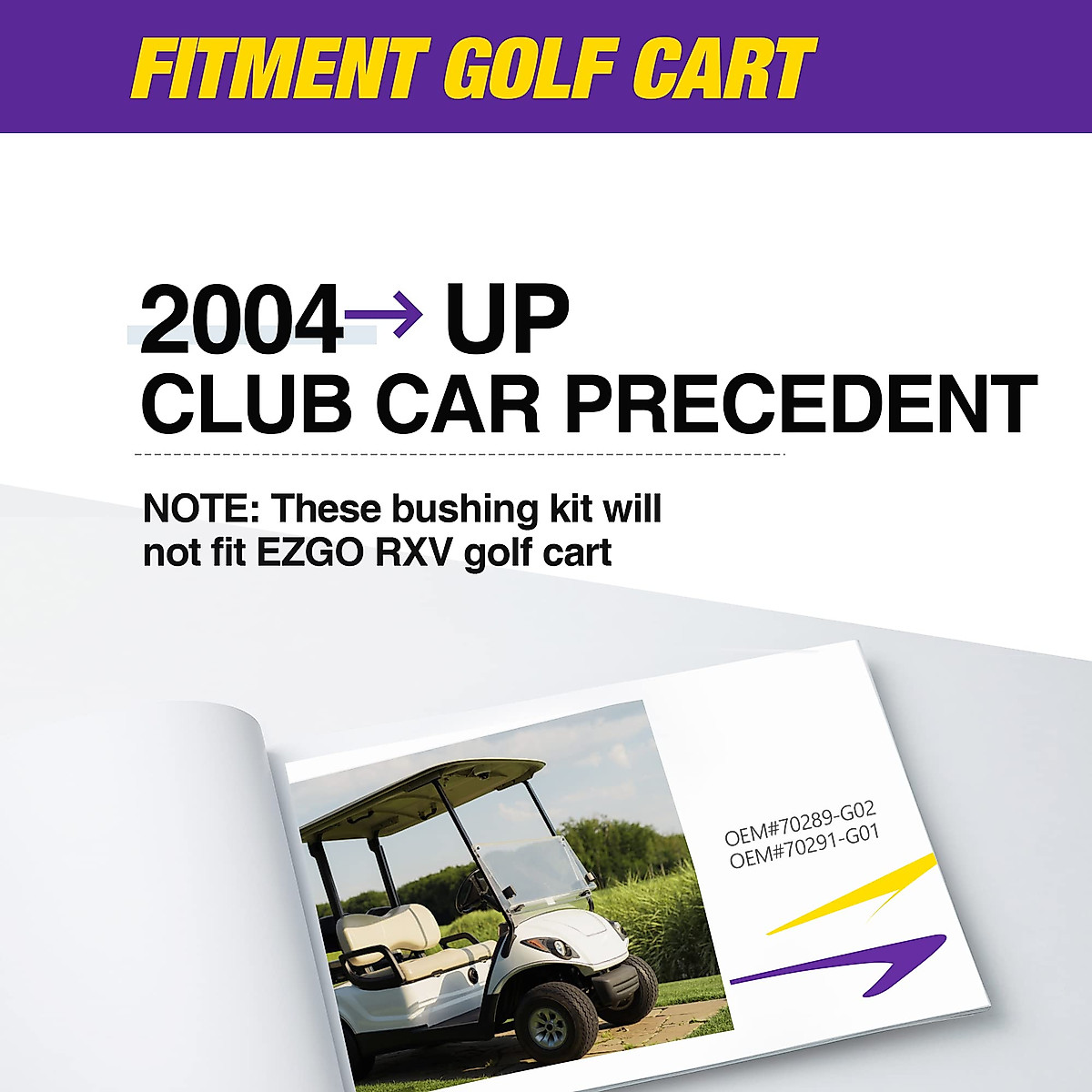 Club Car Precedent Rear Leaf Spring Bushing Kit, Golf Cart Leaf Spring Polyurethane Bushing and Sleeves for 2004-up Precedent Upgraded Red GolfCart Suspension Replace Parts OE Replaces 1025066 1025064