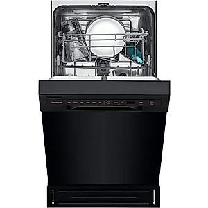 Frigidaire 18 in. ADA Compact Front Control Dishwasher in Black with Dual Spray Arms, 52 dBA, includes room-of-choice delivery