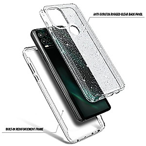 NZND Case for Motorola Moto G Stylus 5G with [Built-in Screen Protector], Full-Body Protective Shockproof Rugged Bumper Cover, Impact Resist Durable Phone Case Cover (Crystal Glitter Clear)