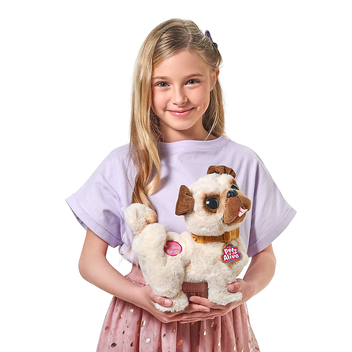 Pets Alive Poppy The Booty Shakin’ Pug – Interactive Dancing Plush Puppy by ZURU Robotic Realistic Soft Dog Stuffed Animal Toy for Kids, Girls