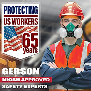 Gerson N95 Mask Replacement Filter - G95P P95 Particulate Filter Pad, 95% Filtration, for Adults, Use with Gerson Half-Mask and Full Face Respirators (10ea/Box)