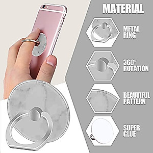 AILIFE Cell Phone Ring Holder Stand, 3 Pack 360 Degree Rotation Finger Ring Stand, Universal Metal Ring Grip, Phone Finger Kickstand, Round-Shaped Finger Grip Loop for Smartphones, Tablets (Marble 2)