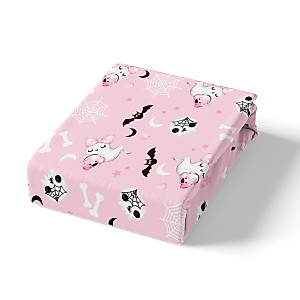 Feelyou Halloween Sheets Full Size with 2 Pillow Cases Halloween Decorations Bed Sheet Set Happy Halloween Bedding Set Moon Skull Flat Sheet for Boys Girls Kids Adults