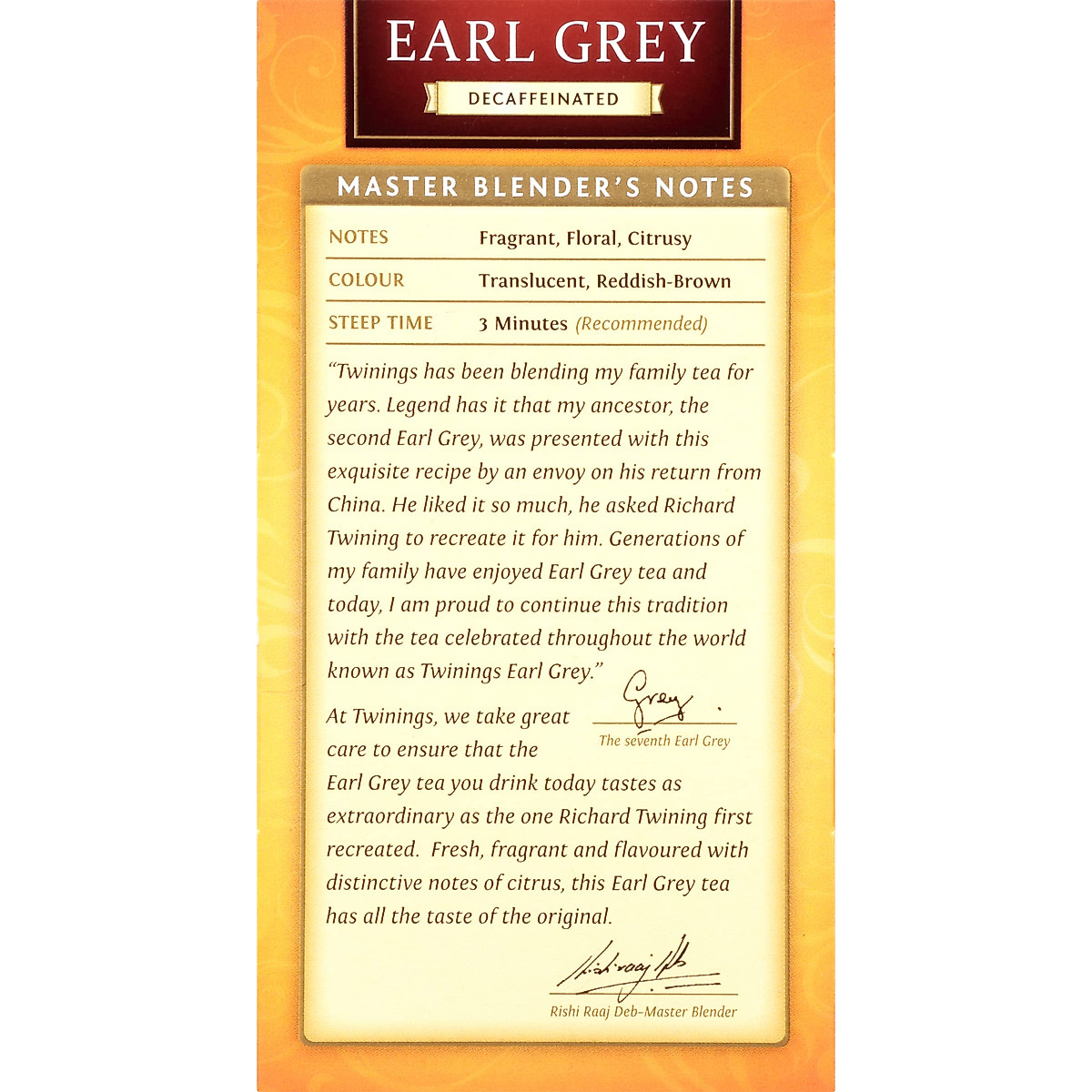 Twinings Earl Grey Decaf Black Tea - Refreshing Earl Grey Decaffeinated Tea Bags with the Flavor of Bergamot and Citrus, Individually Wrapped Decaf Tea Bags, 20 Count