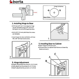 Berta (40 Pieces) 1/2 inch Overlay Soft Closing Face Frame Cabinet Hinges, 105 Degree 6-Ways 3-Cam Adjustment Concealed Kitchen Cabinet Door Hinges with Screws (1/2 in. Overlay, 40 Pieces)