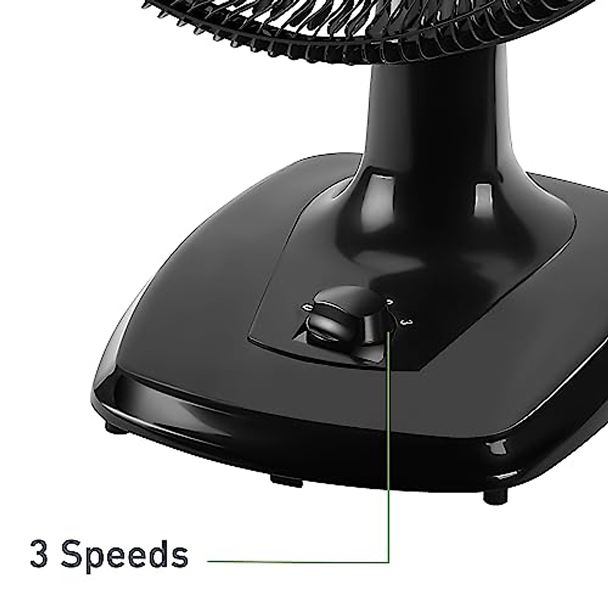 HOLMES BIG BREEZE 16" Table Fan, 80° Oscillation, 3 Speeds, 6 Blades, Powerful Airflow, 40° Head Tilt, Ideal for Home, Bedroom, Gym or Office, Black