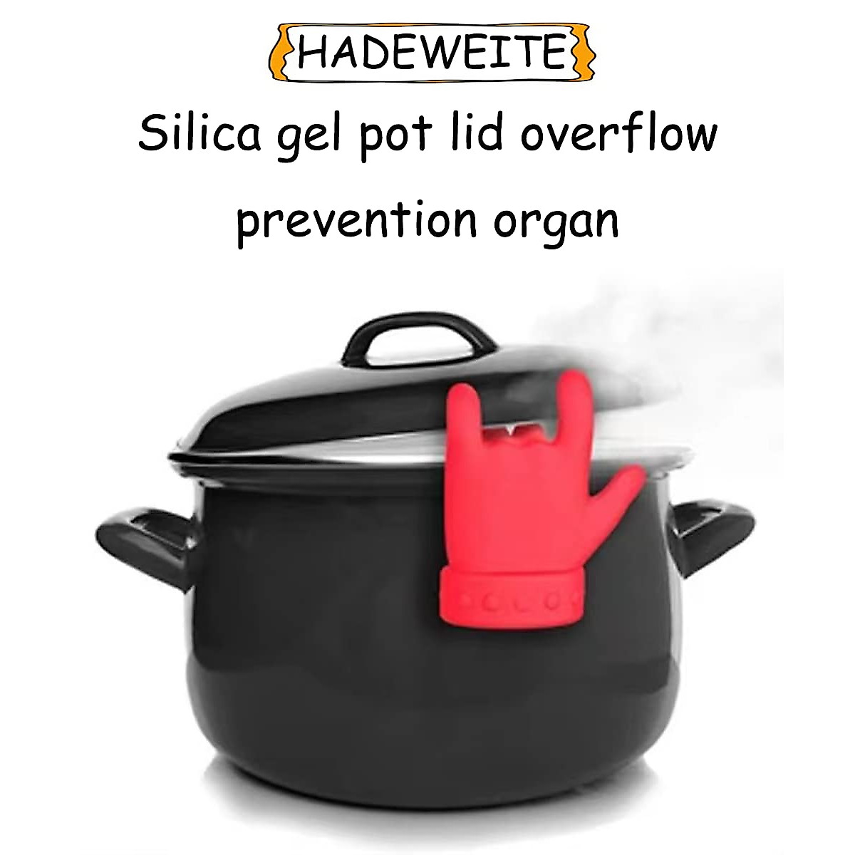 HADEWEITE Pot Lid Lifter, Splashproof Pot Lid Lifter, Silicone Pot Lid Lifter Cute bionic shaped pot and pot lid holder for soup pot kitchen restaurant keep lid open cooking assistant.