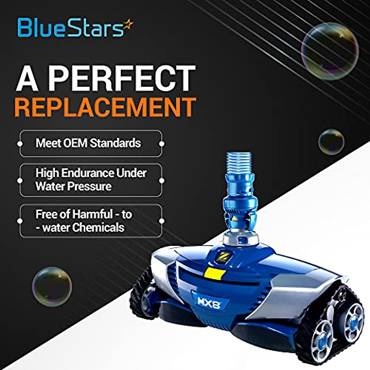 Pool Cleaner W70329 Finned Disc & W69698 Diaphragm & W70327 Foot Pad Kit Replacement Part by Blue Stars - Exact Fit for Zodiac Baracuda G2,G3 or G4, Ranger 1500 Models, etc.