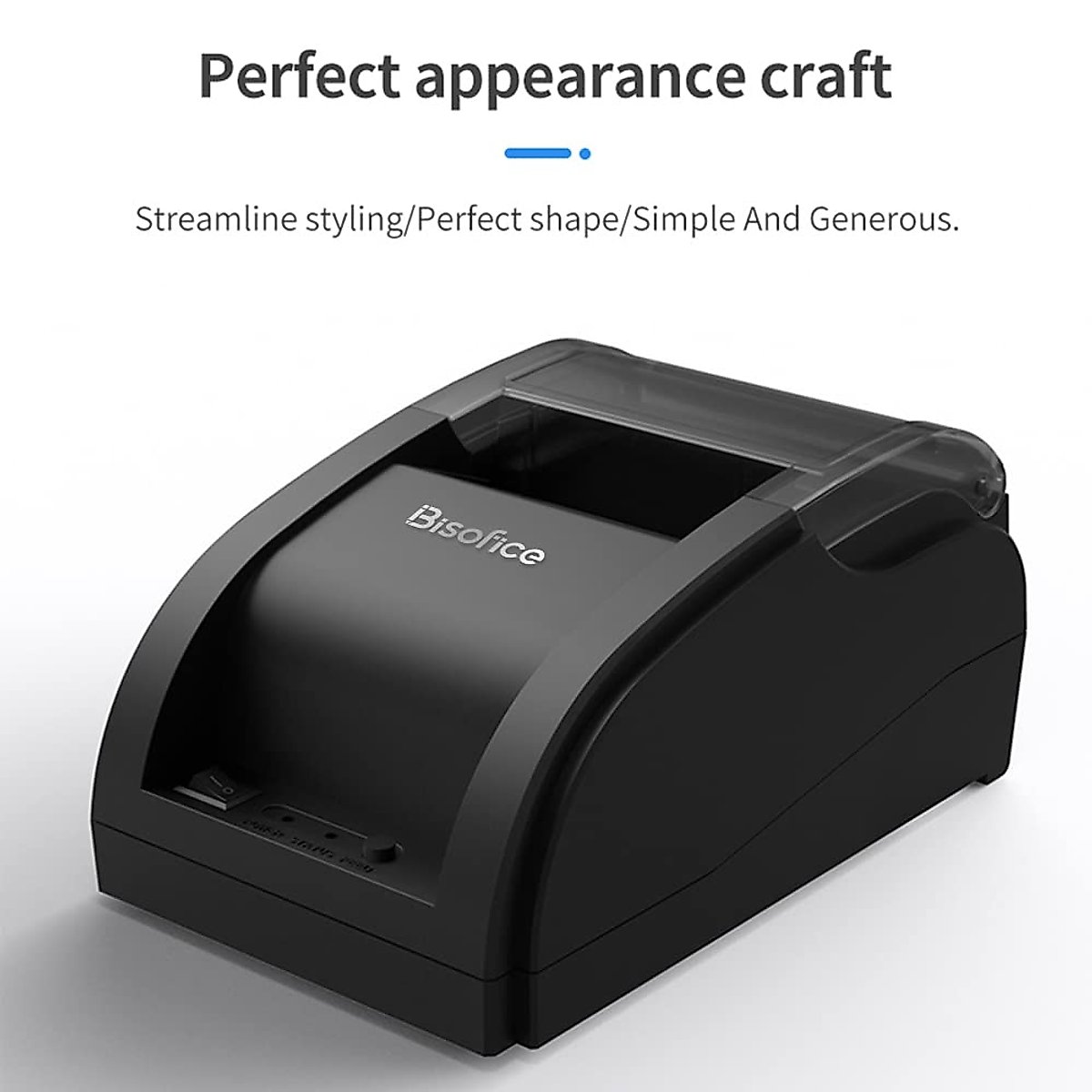 Sunydog Thermal Receipt Printer,Desktop 58mm Thermal Receipt Printer Wireless Barcode Printer USB+BT Connections with 1 Roll Paper Inside Support ESC Connecting Compatible with Windows Android iOS