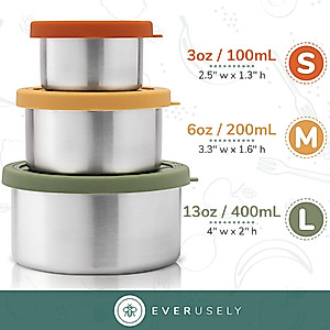 Everusely Stainless Steel Containers with Lids Ultimate Lunch Bundle (Muted Rainbow)