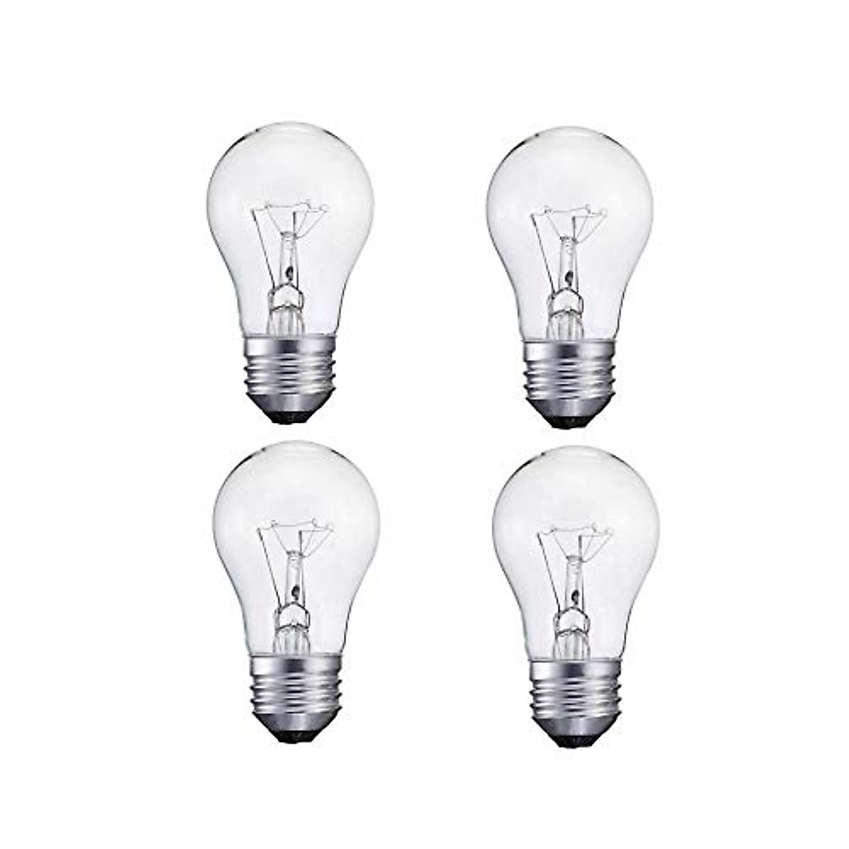 Bulbmaster 4 Pack 40A15/CL - 40 Watts A15 Incandescent Oven Refrigerator Bulb High Temperature Resistant Appliance Bulb - Clear Finish - Standard Household Medium (E26) Base