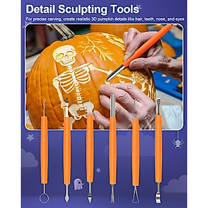 Luditek Pumpkin Carving Kit, 11 Pieces Halloween Jack-O-Lanterns Professional Stainless Steel Pumpkin Carving Tools, Pumpkin Cutting Supplies Tool Kit Halloween Gifts for Adults Kids