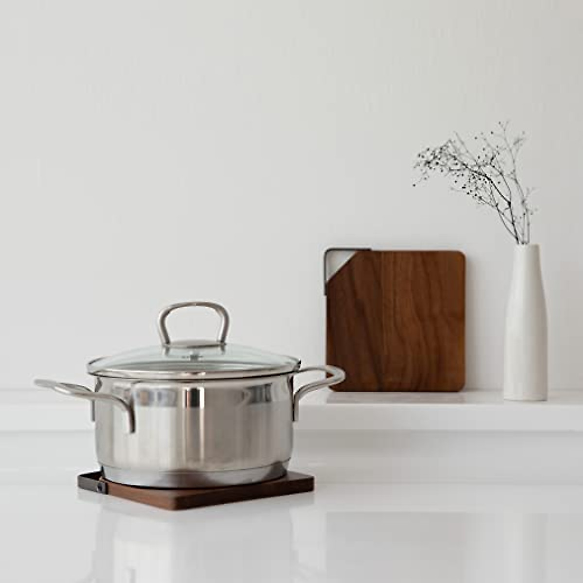 Trivets for Hot Pots and Pans, 2 Pack, North American Black Walnut Wood, Coaster, Heat Resistant Surface and Countertop Protection for Kitchen and Dining Room, Decorative Hot Dish Holder