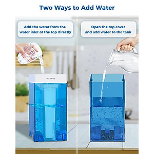 INSENVO Humidifier for bedroom, 5L Top Fill Humidifier with Touch Control, Ultrasonic Adjustable 3 Mist Outputs, 3 Timers, Auto Shut-off Air Humidifier for Bedroom, Living Room, Office, Pets, Plants