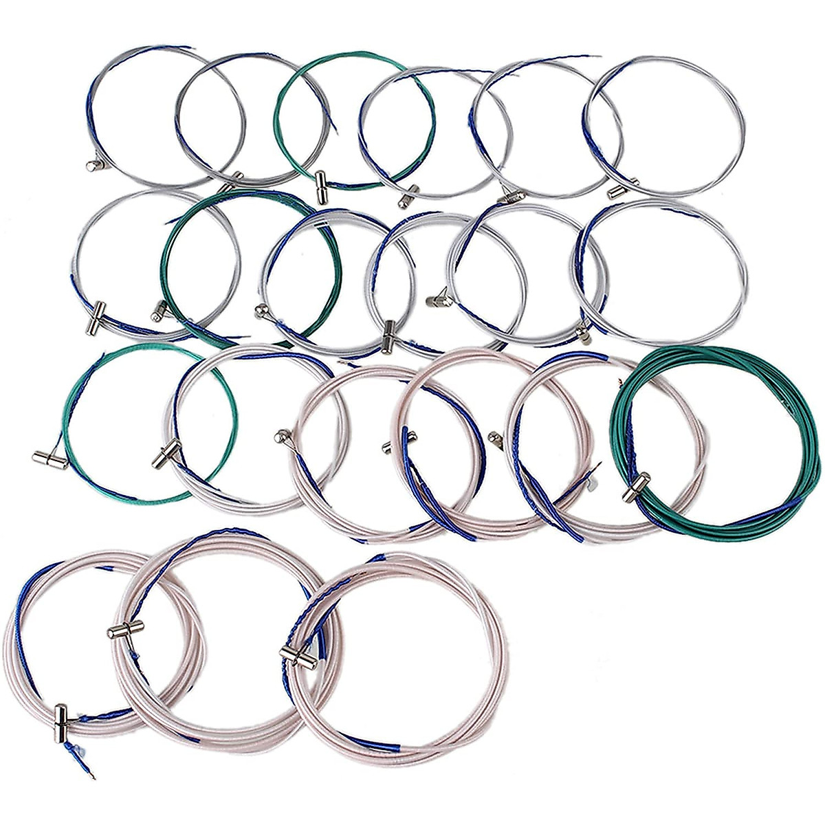 LANDTOM Chinese Guzheng Accessory Steel Wire and Nylon Guzheng String 1-21# Pack of 21 (full set)