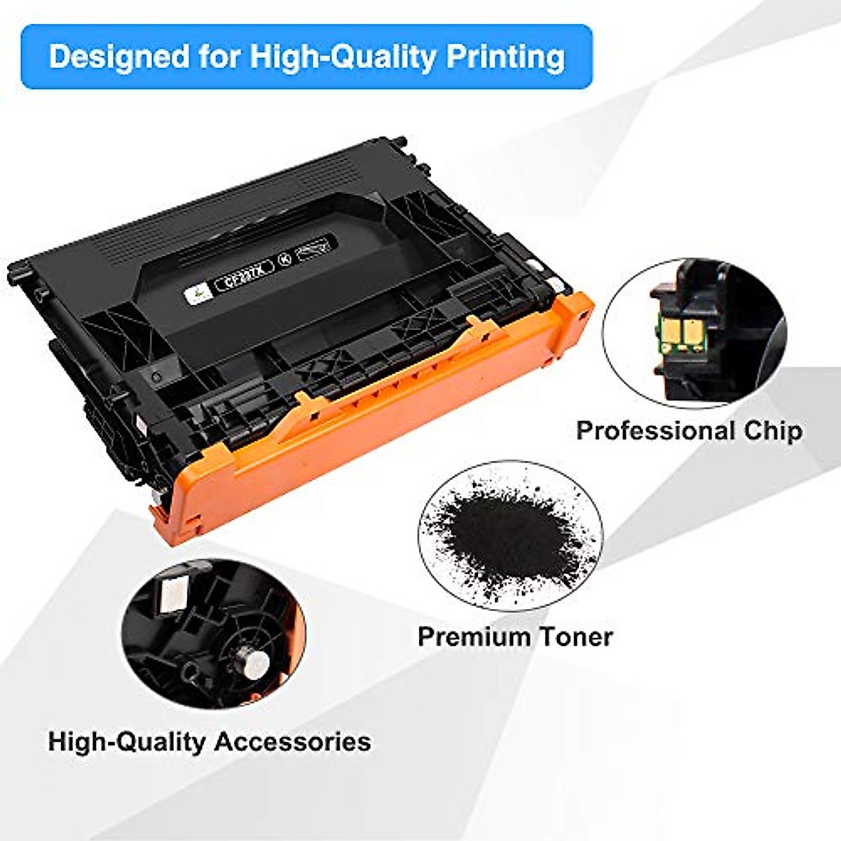 TRUE IMAGE Compatible Toner Cartridge Replacement for HP 37X CF237X 37A CF237A Enterprise M607 M608 M607n M607dn M608n M608dn M608x M609 MFP M631 M632 M633 Printer (Black, 1-Pack)