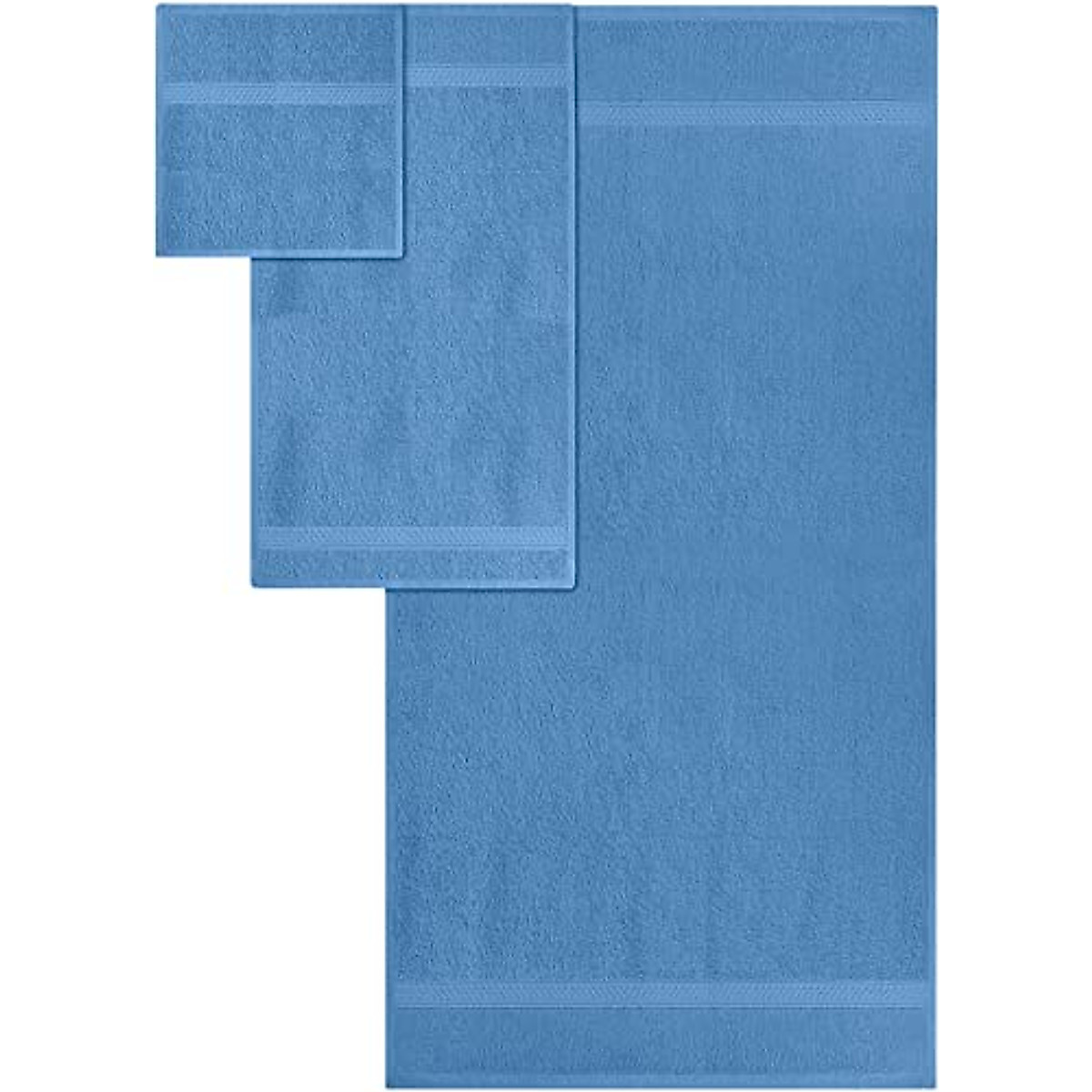 Utopia Towels 8-Piece Premium Towel Set, 2 Bath Towels, 2 Hand Towels, and 4 Wash Cloths, 600 GSM 100% Ring Spun Cotton Highly Absorbent Towels for Bathroom, Gym, Hotel, and Spa (Electric Blue)