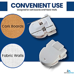 1InTheOffice Cubicle Clips, White Cubicle Pins, Office Clips, Wall Clip for Fabric Panels, (12 Pack)