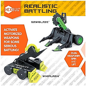 HEXBUG BattleBots Rivals Platinum (Whiplash & Sawblaze), Remote Control Robot Toys for Kids, STEM Toys for Boys and Girls Ages 8 & Up, Batteries Included