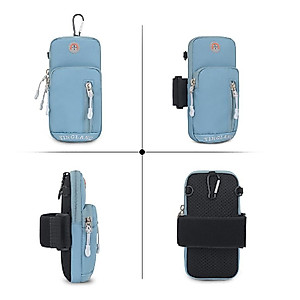 eYistar Sport Running Armband Wristband Cell Phone Holder Pouch Case Crossbody Purse Arm Bag for iPhone 13 12 Pro Max Samsung Galaxy S21 FE S20 S22 Ultra Note 10+ Plus A03S A12 Google Pixel 6 (Grey)