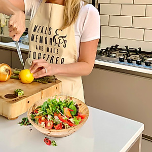 Alpha Living Home Wooden Bowl, Serving Bowl - Crafts Serve for Fruit's, Salads, Popcorn, Salad Spinner, Pasta, Soup, and Fruit - Bowls Looks Absolute Beautiful With Your Kitchen - 12 Inch Bowl