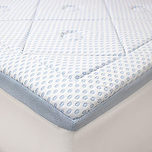SensorPEDIC SensorCOOL 3-Inch Quilted Gel-Infused Memory Foam Bed Topper, California King, White