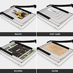 Yescom Paper Cutter Guillotine Trimmer 15" Cut Length 12 Sheet Photo Cardstock Cutting Machine