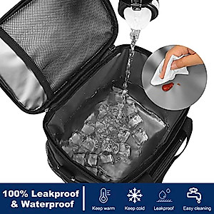 Deosk Lunch Box for Men/Women,Insulated Lunch Bag Cooler Bag,Leak-Proof Large Beach Cooler Adult Lunch Box for Work/Picnic/Travel(M-black)