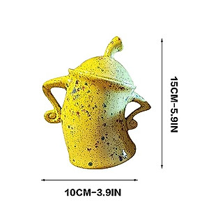 Canister with Attitude,Cute Cafe Sassy Canister,Airtight Ceramic Kitchen Storage Canisters for Food with Lids,Perfect for Coffee Tea Sugar Spices and More Food Jars (yellow)