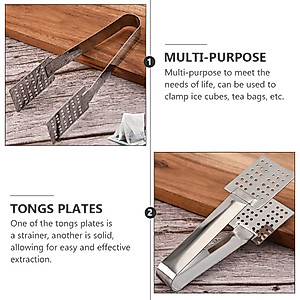 DOITOOL 2pcs Stainless Steel Tea Bag Squeezer Herbal Tea Infuser Useful Kitchen Steeper Tongs Strainer Holder Grip Metal Kitchen Bar Tools