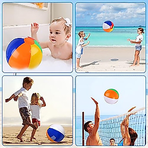 6 Packs Beach Ball, PVC Beach Balls Bulk, Classic Rainbow Mini Beach Balls, Diameter 10” Outdoor Sports Beach Balls for Pool Party Gift Decoration, Beach Toys, Pool Toys Water Games Seaside