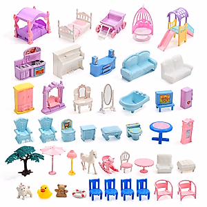 Huge Doll House Dollhouse with Light, Gift for Girls