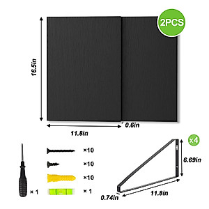 Fixwal Floating Shelves for Wall, 12 Inch Deep Black Shelves for Bedroom, Large Wall Shelf for Living Room, Kitchen, Bathroom, Laundry Room and Decor Storage