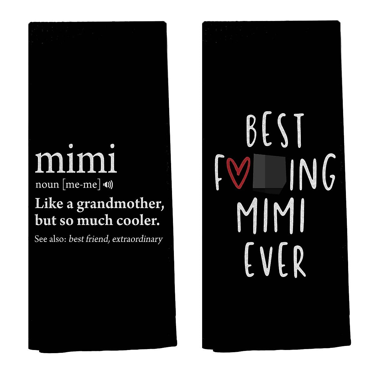 Best Mimi Ever Kitchen Towels and Dishcloths,16 x 24 Inch Set of 2 Soft and Absorbent Mimi Definition Hand Towels Tea Towels Dish Towels Sets,Grandma Birthday Mother’s Day
