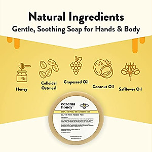 ECZEMA HONEY Gentle Oatmeal and Lavender Soap - Natural Eczema Body Wash - Daily Gentle Soap for Dry, Itchy, Sensitive, & Irritable Skin (3.3 Oz)