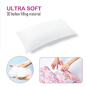 Rossison Nap Mat with Pillow and Blanket 100% Cotton with Microfiber Fill, Padded Sleeping Mat, for Daycare Preschool Toddler Prek Girls Kids (Pink Unicorn, Standard-50 x20)