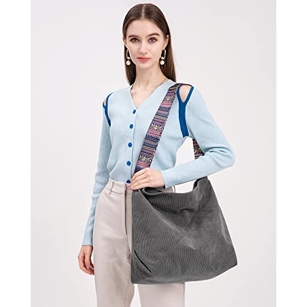 Makukke Tote Bag Women Large Crossbody Bag Stylish Handbag for Women Corduroy Hobo Bag Fashion shoulder Bag Purse