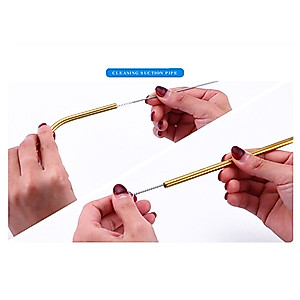 20 Pack Reusable Stainless Straws, 6-inch Short Drinking Straw Stainless Steel, Portable Straw for Cocktails Travel Kid, Metal Cocktails Straw With Cleaning Brush and Carry Bag