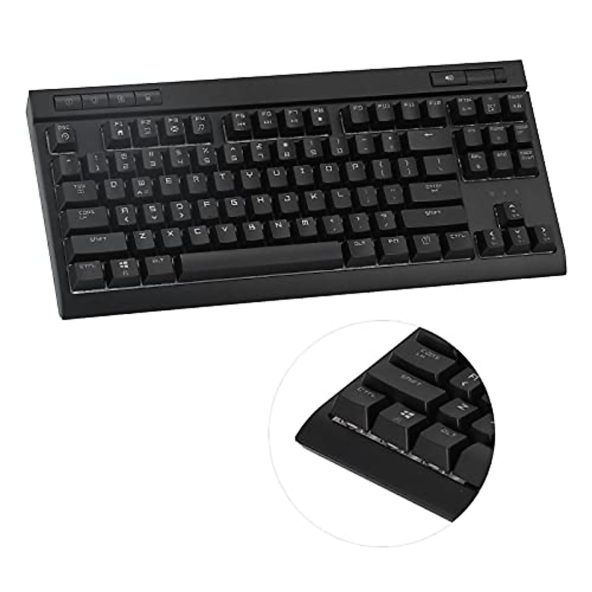 Portable RGB Gaming Mechanical Keyboard,Rainbow LED Backlit Keyboard,Wired Gaming Keyboard,N‑Key Rollover Suspension Keycap,87 Keys RGB Gaming Keyboard for PC Computer Gamer