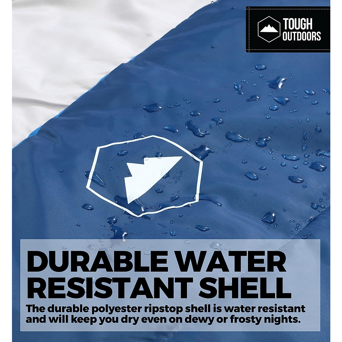 Tough Outdoors Extra Large Sleeping Bag - Adult Sleeping Bag Camping & Backpacking - 3-Season Fall, Spring, Summer Sleeping Bag - Lightweight Waterproof Compact Sleeping Bag w/Compression Sack