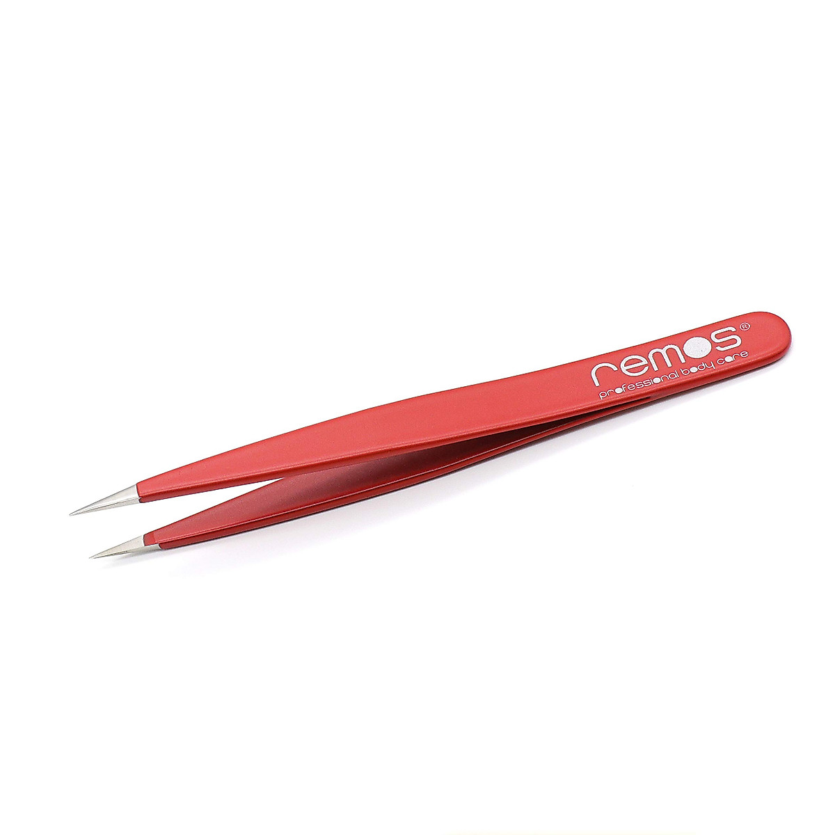 REMOS Splinter Tweezers stainless steel [3.75"/ 9.5 cm]fine tip red