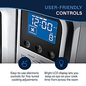 De'Longhi Air Fry Oven, Premium 9-in-1 Digital Air Fry Convection Toaster Oven, Grills, Broils, Bakes, Roasts, Keep Warm, Reheats, 1800-Watts + Cooking Accessories, Stainless Steel, 14L, EO141164M