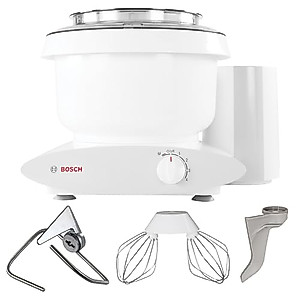 Bosch Universal Plus Stand Mixer 500 Watt, 6.5 Quarts with Wire Whips, Dough Hook & NutriMill Dough Hook Extender Bundle
