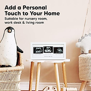 Sonogram Picture Frame - Trio Ultrasound Picture Frames For Mom To Be Gift - Baby Ultrasound frame - Pregnancy Announcements Sonogram frame - Baby Nursery Decor, Pregnant Mom Gifts (Alpine White)