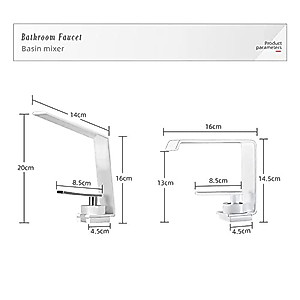 Waterfall Bathroom Faucets Brass White Basin Taps Water Sink Faucet Creative Deck Mounted Mixer Tap for Bath Kitchen (Color : Chrome2)