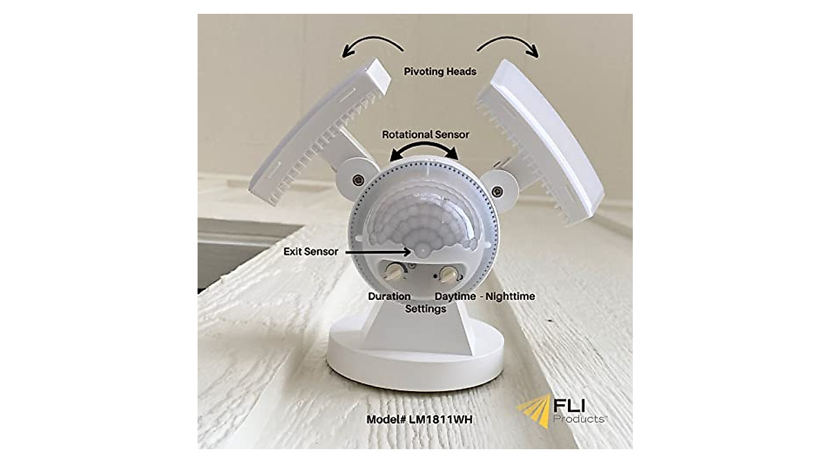 IQ America 1100 Lumens Motion Security Flood Light - Weatherproof ...