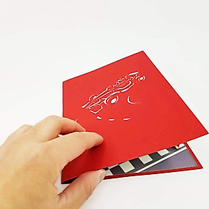 Racing Car 3D pop up greeting card - Formula One, Car Racing, F1, Happy Birthday, Congratulations, Car Lover, Just Because, Friendship, Thank You, Father's Day | Pop Card Express (Racing Car Birthday Card)